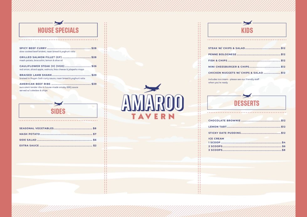 BISTRO MENU - The Amaroo Tavern | Moree